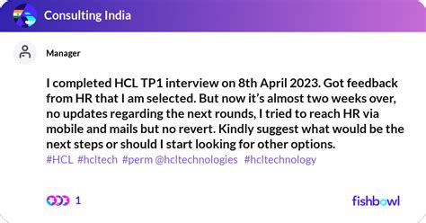 I Completed Hcl Tp Interview On Th April G Fishbowl