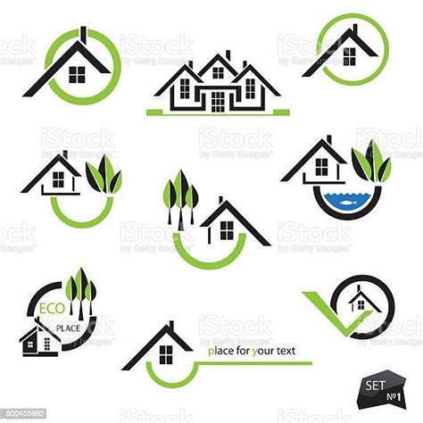 Set Of Houses Icons For Real Estate Business向量圖形及更多住宅內部圖片 住宅內部 住宅建築