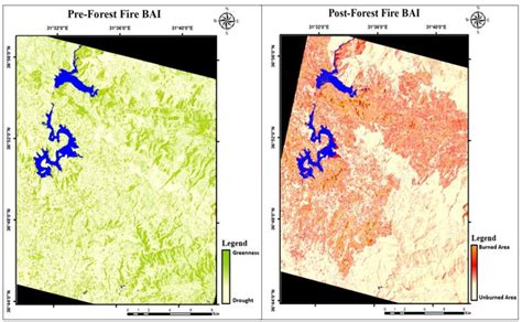 BAI Image Before And After Fire Ing To The Post Fire NDVI Value The