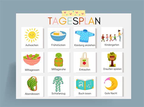 Tagesplan Kinder Routineplaner Tagesablauf Routine Kinder Wochenplaner