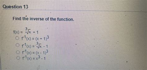 Answered Find The Inverse Of The Function Bartleby