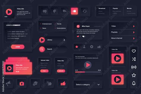 User Interface Elements For Video Tube Mobile App Unique Neumorphic