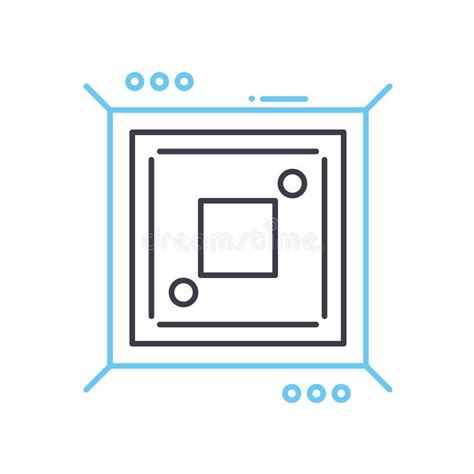 Processor Unit Line Icon Outline Symbol Vector Illustration Concept