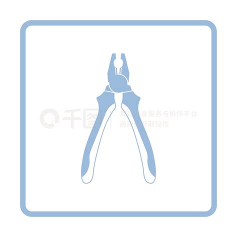Png免抠元素 钳子工具图标。蓝色框架设计。矢量图。 素材免费下载 1000像素 Eps格式 编号42022446 千图网