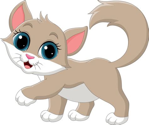 Lindo Gato De Dibujos Animados Aislado Sobre Fondo Blanco 5162533