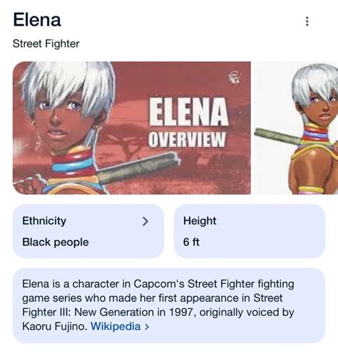 Elena Street Fighter Overview Ethnicity Height Black People 6 Ft