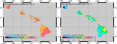 Maps Of Interpolated Regression Coefficients Associated With The First
