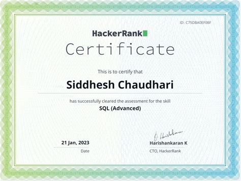 Siddhesh Chaudhari On Linkedin Sql Hackerrank Learningeveryday Dataengineer Coding