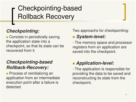 Ppt Checkpointing Based Rollback Recovery For Parallel Applications