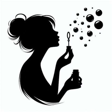 Silhouette Of A Person Blowing Bubbles Premium Ai Generated Image