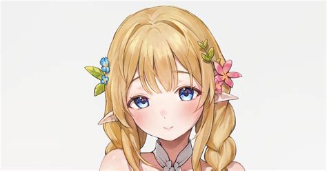 女の子 三つ編みエルフ 夜水のイラスト Pixiv