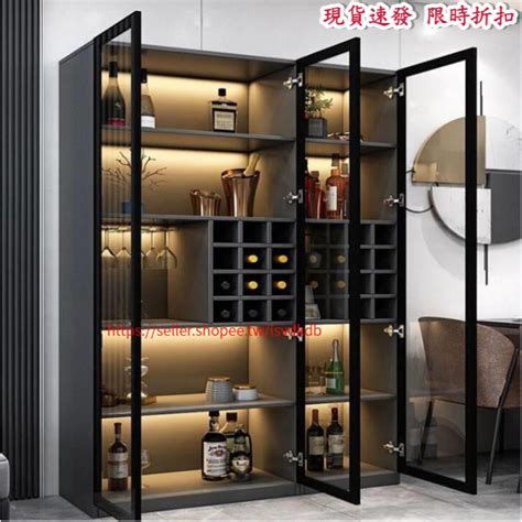 下殺【多功能傢俱】代客組裝低價酒櫃 玻璃門輕奢展示櫃 客廳靠墻一體餐邊櫃 高檔小酒架 家用儲物櫃子 陳列櫃 玄關櫃 蝦皮購物