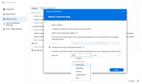 Containerized Script Language Website Rsynology
