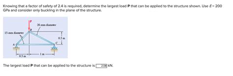 Solved Knowing That A Factor Of Safety Of 2 4 Is Required