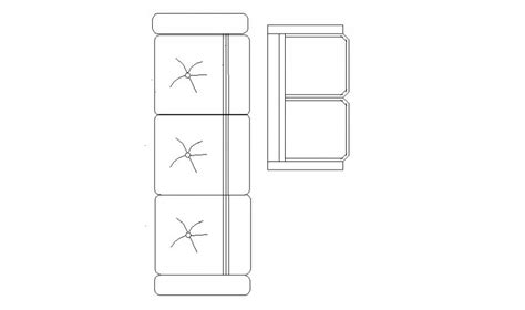 Three And Two Seated Sofa Set Blocks Cad Drawing Details Dwg File