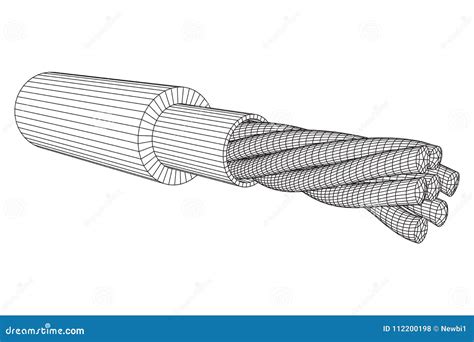 Electrical Cable Wireframe Stock Vector Illustration Of Industry