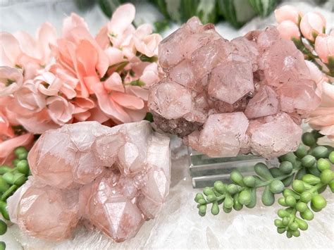 Chunky Pink Lithium Quartz Clusters From Brazil Contempo Crystals