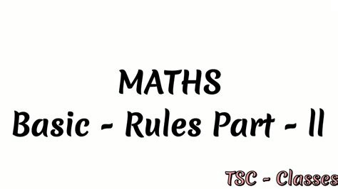 Maths Basic Rule Part 2 Sign Rule Youtube