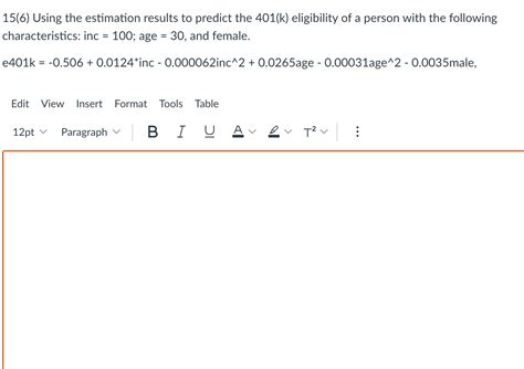 Solved Using The Estimation Results To Predict The Chegg
