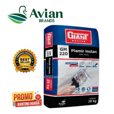 Jual GIANT PLAMIR INSTAN 20 KG GIANT MORTAR 220 ACIAN SEMEN PUTIH