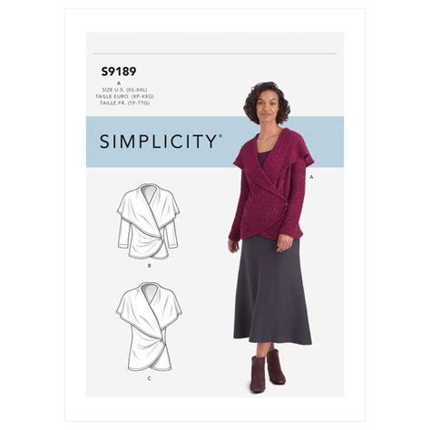 Simplicity Sewing Pattern 9189 Misses Knit Wrap Jacket —