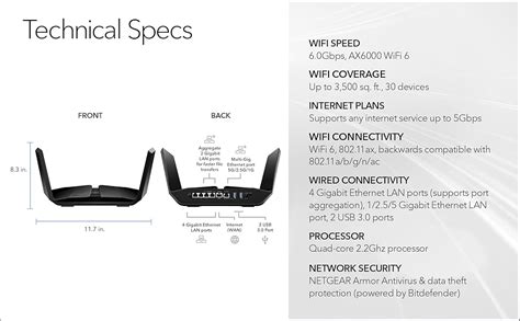 Netgear Nighthawk Wifi 6 Router Rax120 12 Stream Dual Band Gigabit Router Ax6000