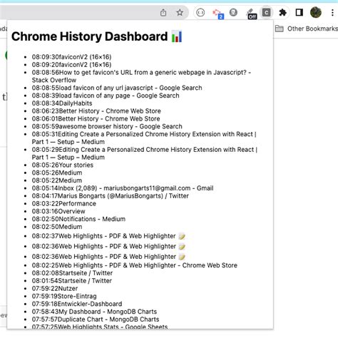 create a custom chrome history extension with react part 2