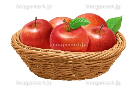りんご リンゴ イラスト リアル セット かご 194525419 イメージマート
