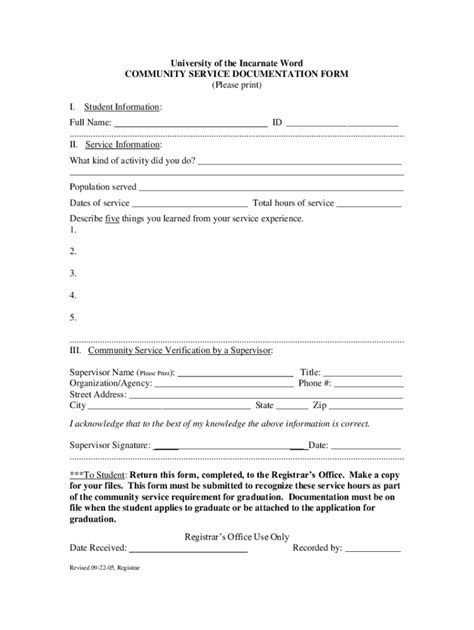 Community Service Documentation Form Complete With Ease Airslate Signnow