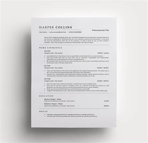 One Column Resumes Best Resume Templates Pros And Cons