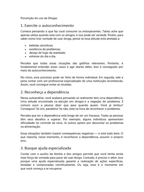 Prevenção Do Uso Das Drogas Pdf Drogas Psicoativas Atitude