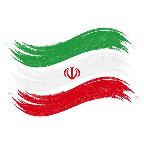 Premium Vector Grunge Brush Stroke With National Flag Of Iran