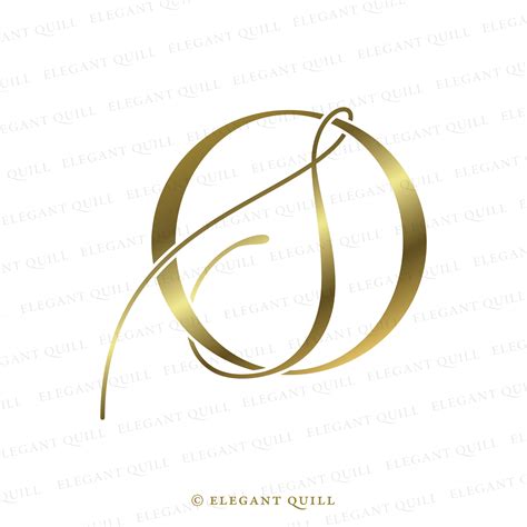 Calligraphy Logo So Initials Elegant Quill