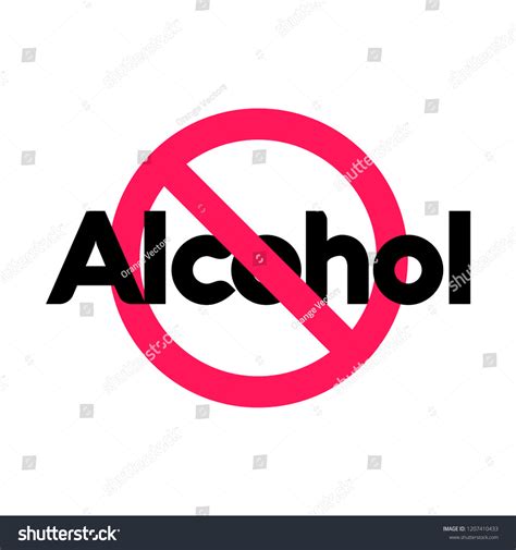 No Alcohol Sign Vector Illustration Stock Vector Royalty Free 1207410433