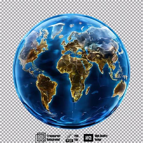 Earth Globe On Transparent Background Premium AI Generated PSD
