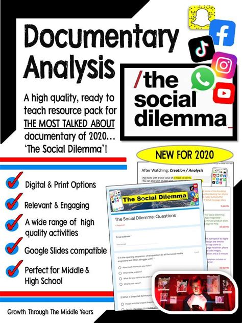The Social Dilemma Documentary Study Student Encouragement Teacher