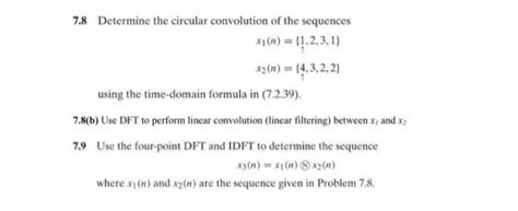 7 8 determine the circular convolution of the