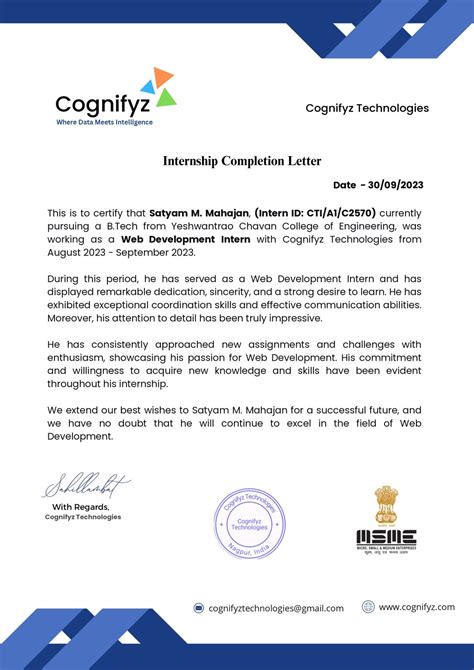 Satyam Mahajan On Linkedin Cognifyz Cognifyztech