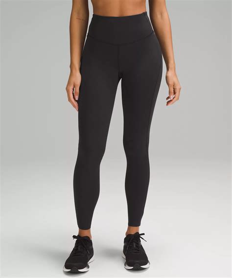 Lululemon Base Pace High Rise Running Tights 28 Brushed Nulux In Black