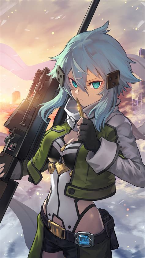 Anime Girls Sniper Rifle Gun Gale Online Sword Art Online Anime Hd