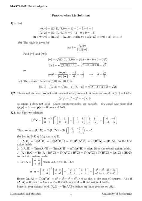 t12solutions 2 tutorial 12 solutions mast10007 linear algebra