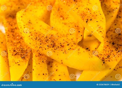 Healthy Mexican Sliced Mango With Tajin Spice Stock Image Image Of
