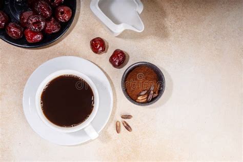 Black Coffee Cup Made With Grated Date Seeds Stock Illustration Illustration Of Alternative