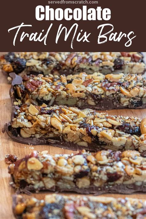 Chocolate Trail Mix Bars Served From Scratch