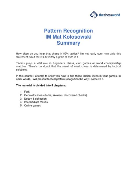 Pattern Recognition Summary Pdf Traditional Board Games Board Games