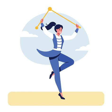 Dancer Performing Rhythmic Movement In Flat Style Art Illustration 60392749 Vector Art At Vecteezy