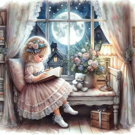 La Fillette Lit Au Clair De Lune Puzzle En Ligne