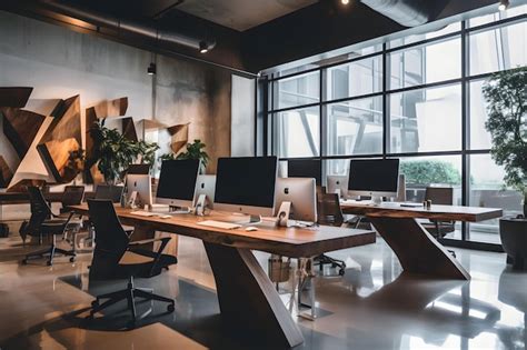 Premium Ai Image A Modern Tech Startups Office With Innovative Gadgets