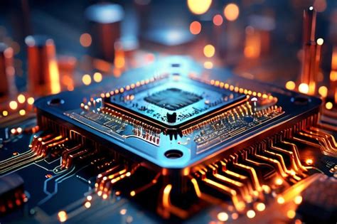 Advanced Microprocessor On A Circuit Board Generated By Ai Premium Ai