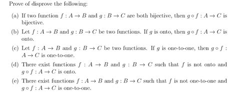 Solved Prove Of Disprove The Following A If Two Function Chegg